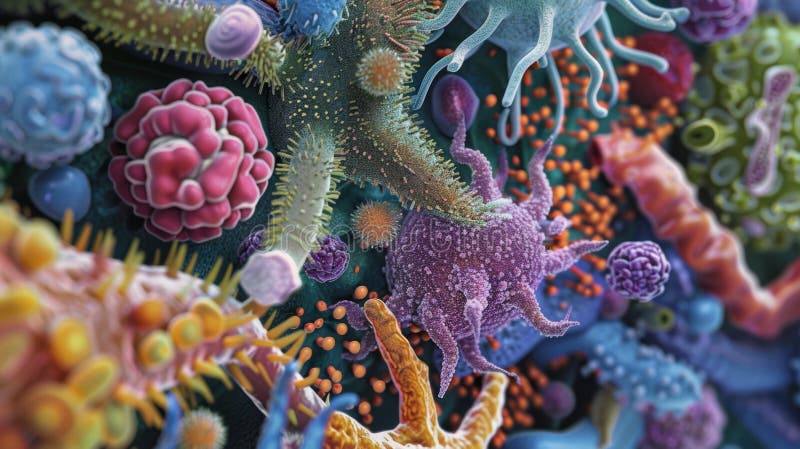 A Microscope View of Different Microscopic Organisms Highlighting the ...