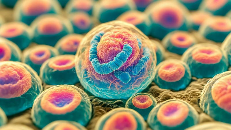 Microscope View of Human Cells or Embryonic Stem Cells Stock ...