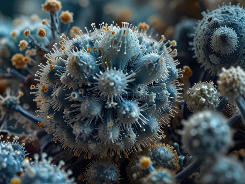 Microscope View of Mold Fungus Spore. Microbiology Laboratory Research ...