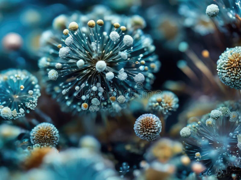 Microscope View of Mold Fungus Spore. Microbiology Laboratory Research ...