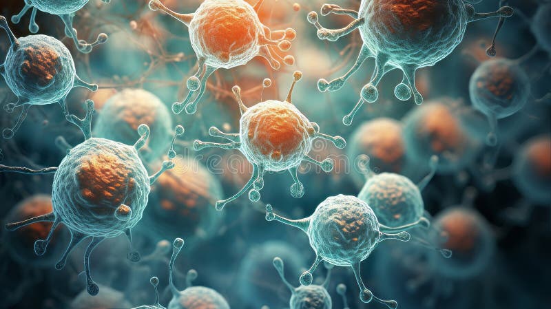 Microscope View of Mutated Human Cells Stock Illustration ...