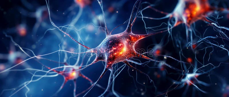 Microscope View of Nervous System, Macro of Neurons, Nerve Cell ...