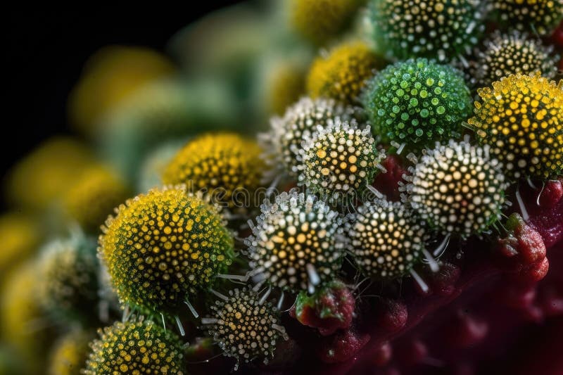 A Microscope View of Pollen Grains with Their Intricate Patterns in ...