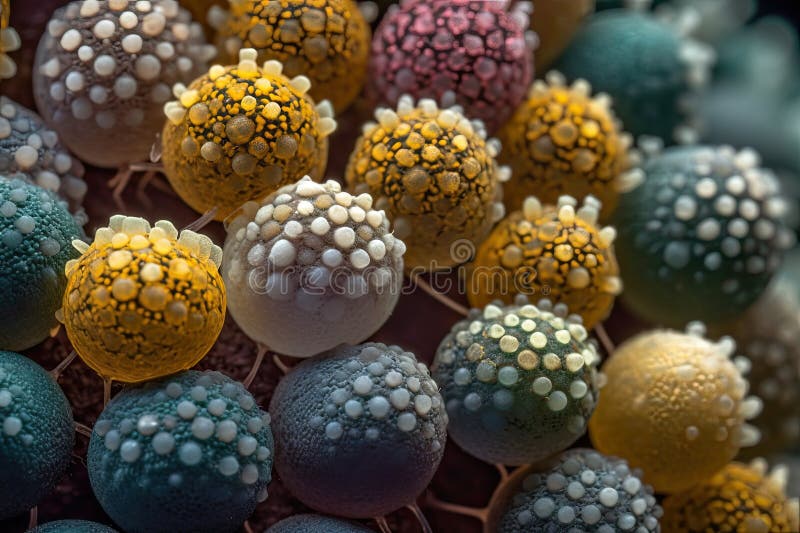A Microscope View of Pollen Grains with Their Intricate Patterns in ...