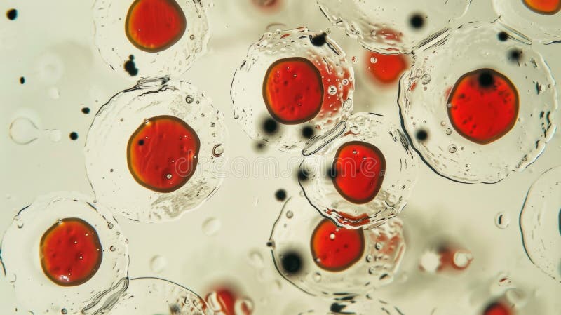 A Microscope View of a Sample with Red and White Cells Visible. this ...