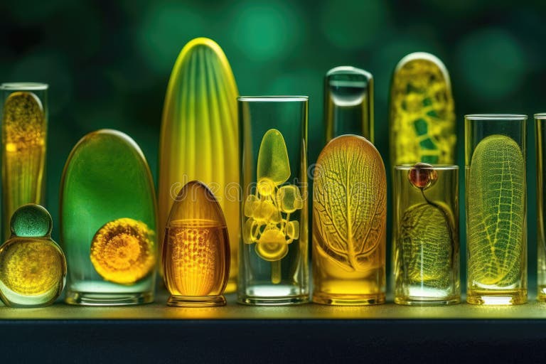 Microscope View of Various Organisms in a Glass Container. Generative ...