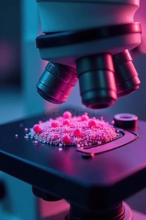 Microscope View of Virus Sample with Medical Tools, Lab, Investigation ...