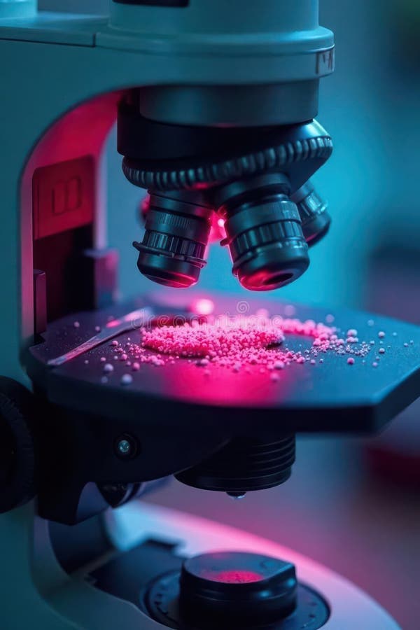 Microscope View of Virus Sample with Medical Tools, Technology, Virus ...