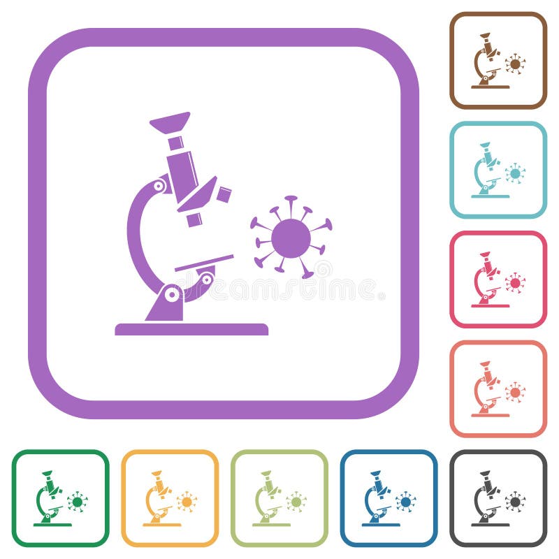 Microscope and Virus Simple Icons Stock Vector - Illustration of ...