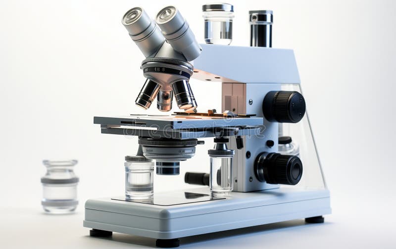 Microscope on a White Background -Generative Ai Stock Photo - Image of inspection, experiment ...
