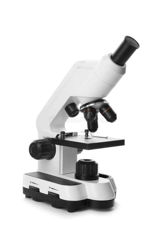 Microscope on White Background. Stock Image - Image of education ...