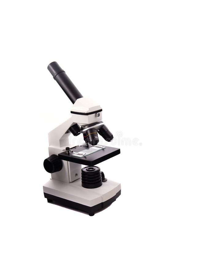 Microscope on a White Background Stock Photo - Image of compression ...