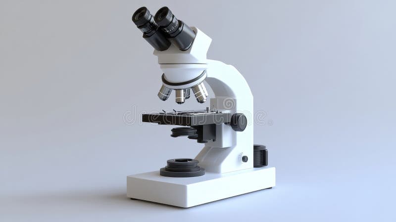 A Microscope with a White Base and a Black Base Stock Illustration ...