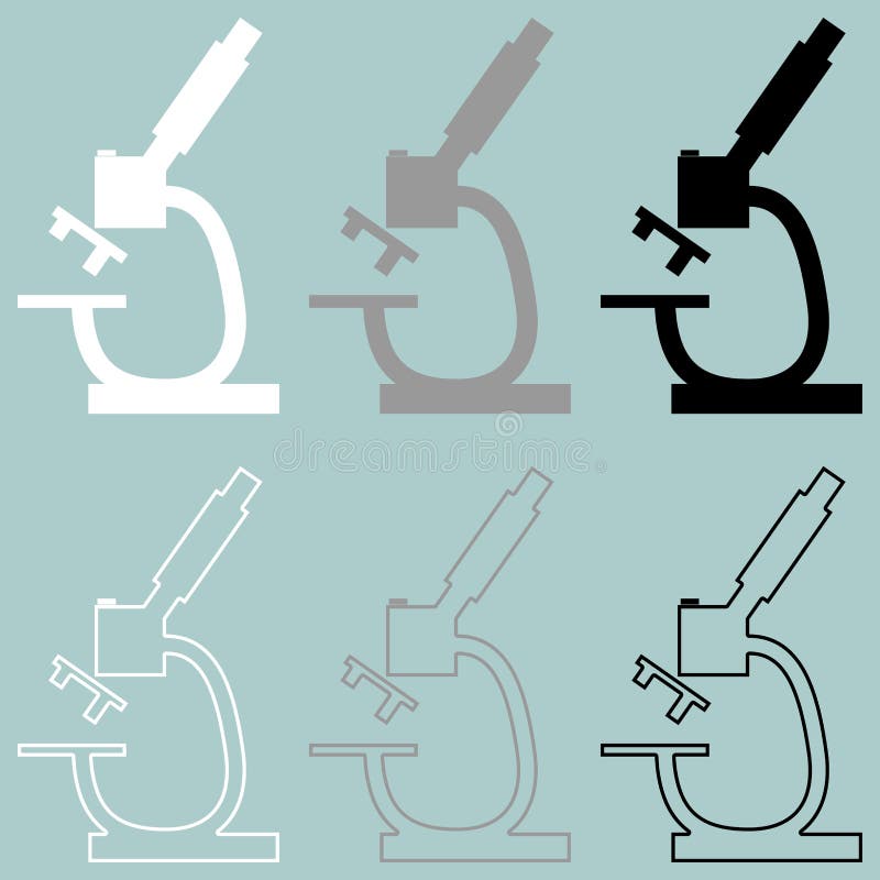 Microscope Icon Black Color Illustration Flat Style Simple Image Stock ...