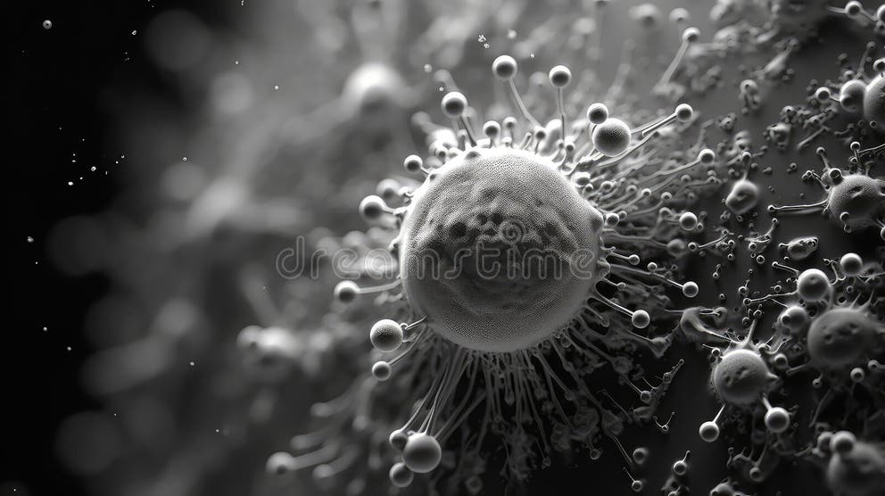 Microscope Winter Black and White Stock Illustration - Illustration of ...
