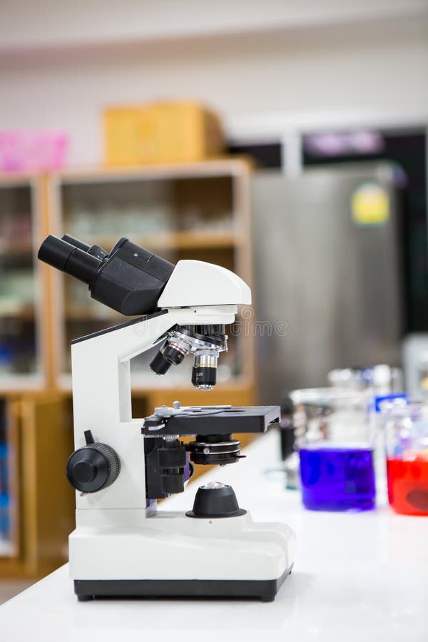 Microscopes in a lab stock image. Image of leukemia, magnification ...