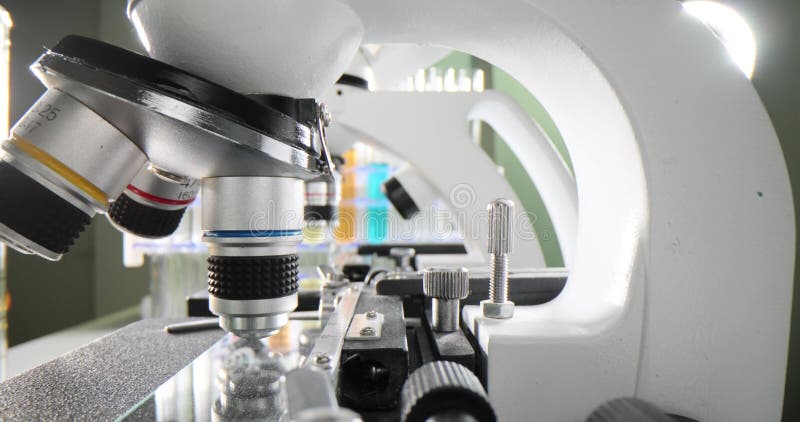 Microscopes in Lab Ready To Facilitate Groundbreaking Research Stock ...