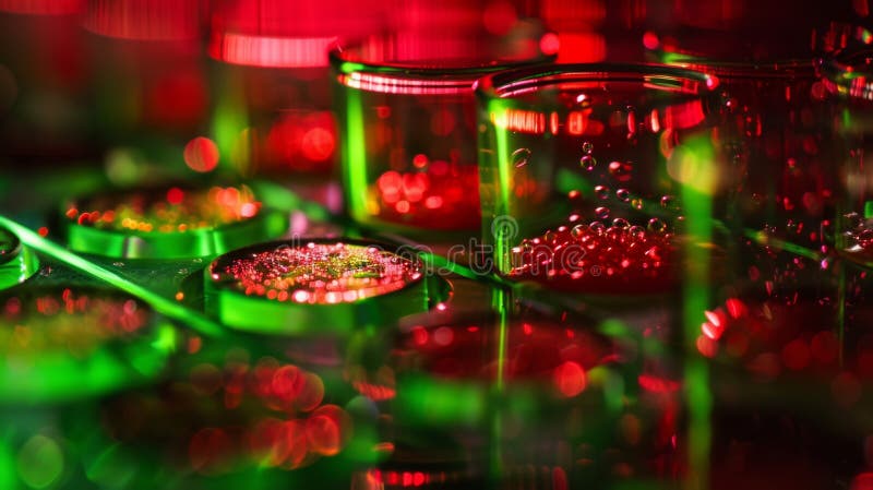 A Microscopes Lens Captures Cells Being Deposited Layer by Layer Onto a ...