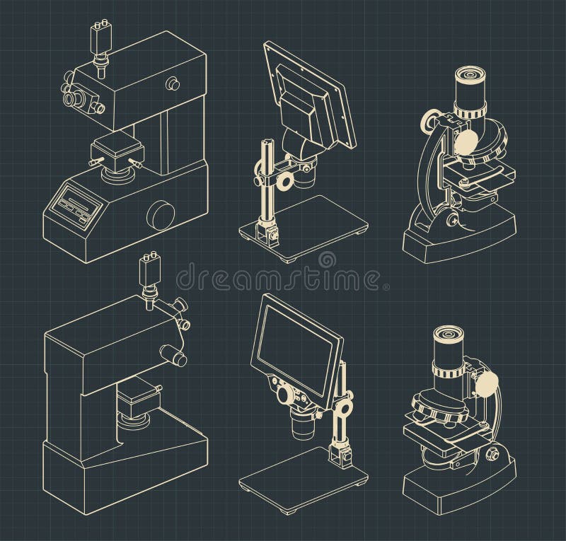Microscopes Mini Set Drawings Stock Vector - Illustration of micro ...