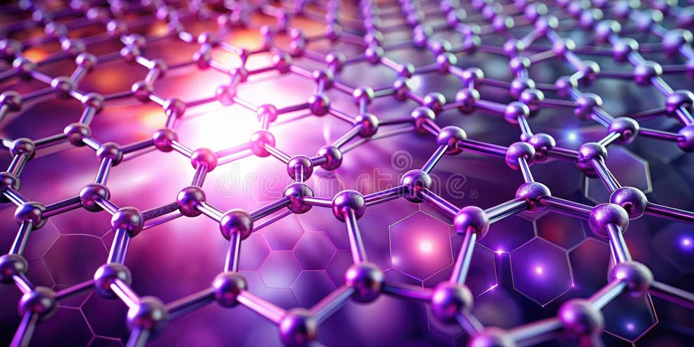 Microscopic Abstract Network of Interconnected Atoms, a Close-up View ...