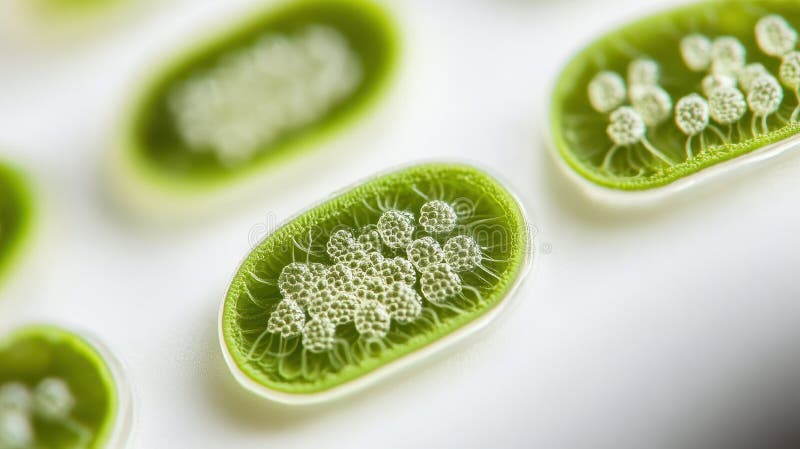 Microscopic Algae Bloom a Close-Up of Cellular Structures and ...