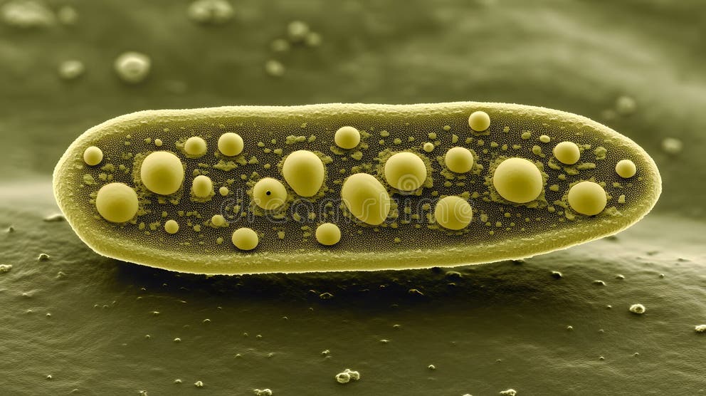 Microscopic Algae SEM, Detailed Oval Cell with Good Resolution Stock ...