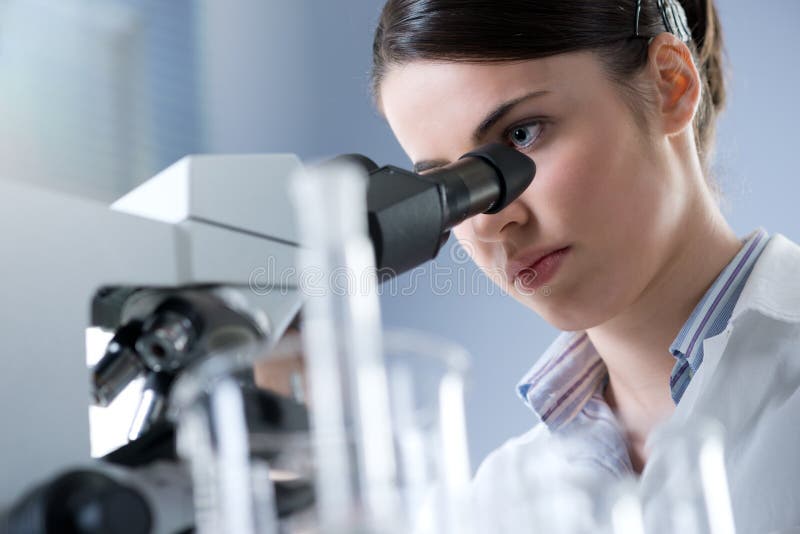Microscopic Analysis of Samples Stock Image - Image of concentration ...