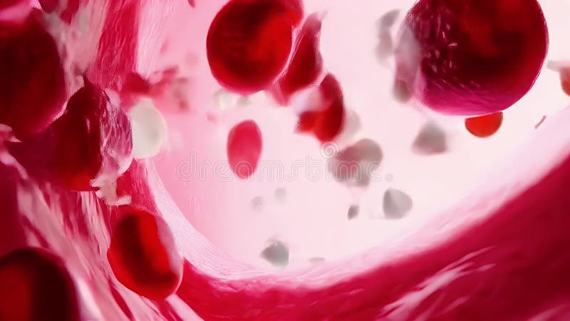 A Visual Depiction of Red Blood Cells in Motion within a Blood Vessel ...
