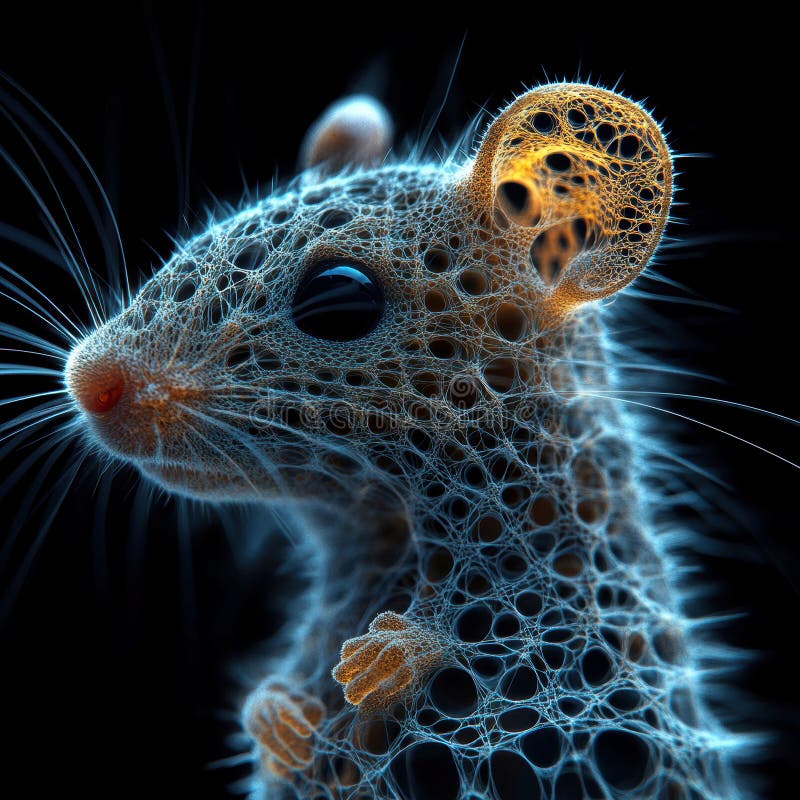 A Microscopic or Artistic Representation of a Mouse, Depicted As a ...