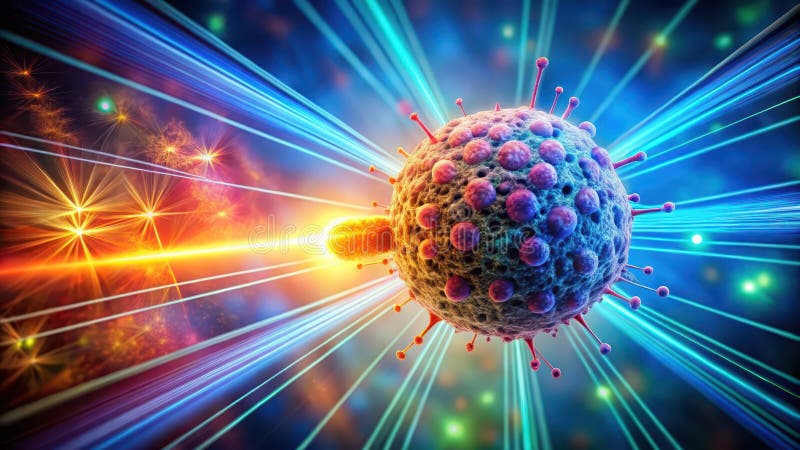 Microscopic Assault a High-energy Particle Beam Targeting a Viral ...