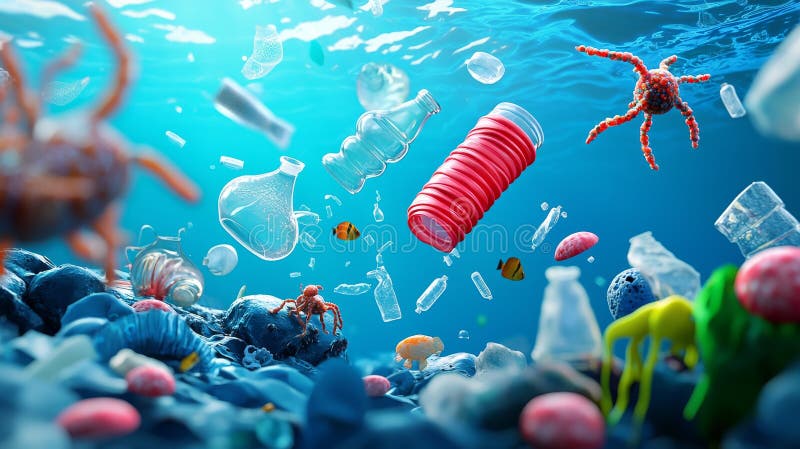 Microscopic Bacteria Breaking Down Plastic Waste in Ocean Water ...