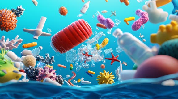 Microscopic Bacteria Breaking Down Plastic Waste in Ocean Water ...