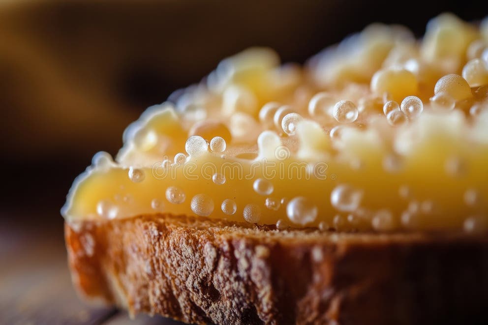 Close Up View of Bacteria Growth on Bread Showcasing Microorganisms and ...