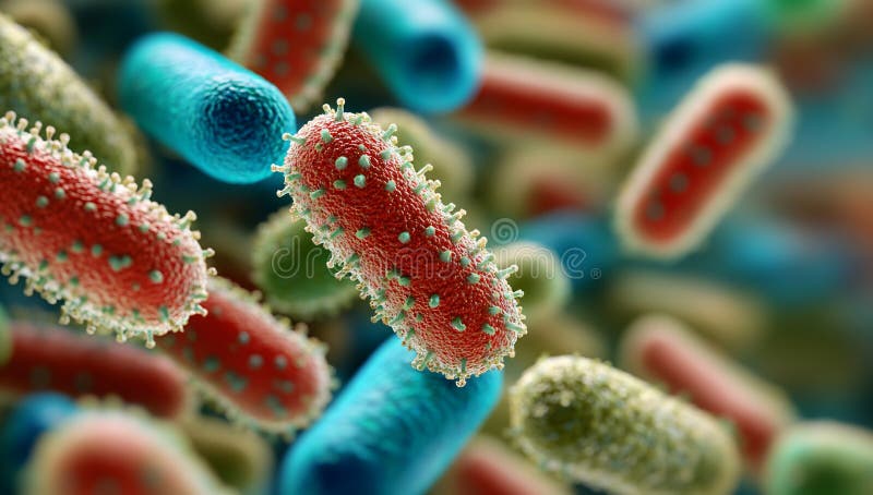 Microscopic Bacteria Close Up 3D Render High Quality Image Stock ...