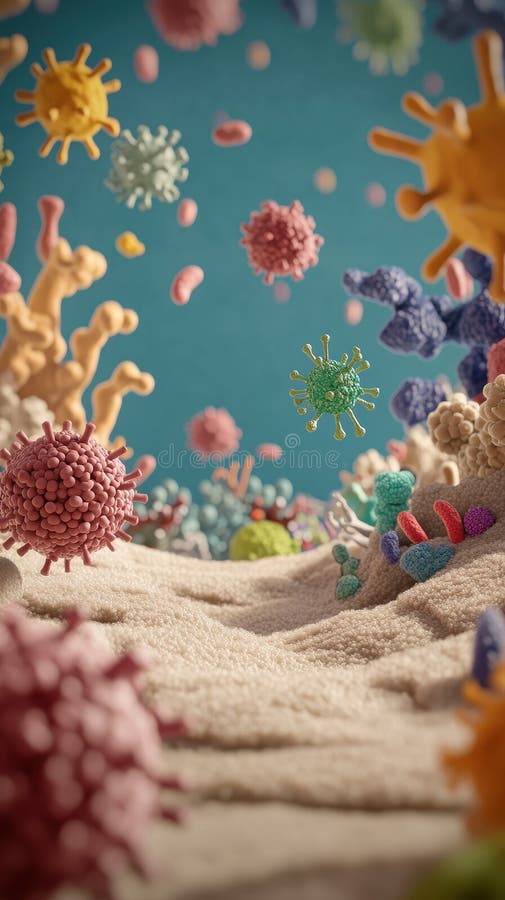 Microscopic Bacteria and Viruses in Immune System Battle Concept Stock ...