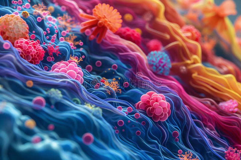 Microscopic Bacteria, a Vivid Display of Abstract, Colorful Molecular ...