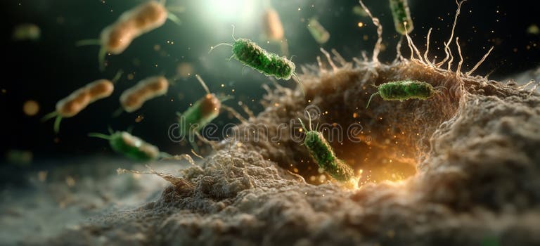 Microscopic Battle: Bacteria Swirl Around a Vortex of Microbial ...