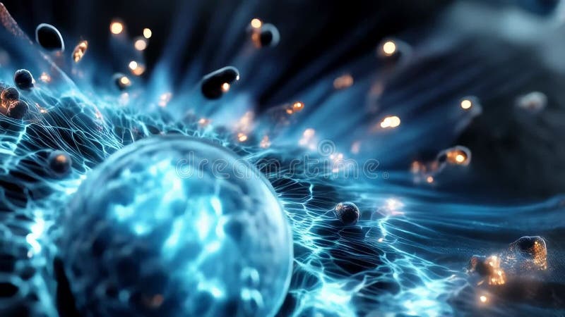 Microscopic Biological Cell Structure with Particles Stock Video ...