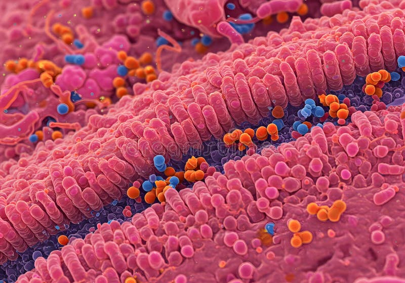 Microscopic Biological Tissue Structure Stock Illustration - Illustration of intricate, health ...