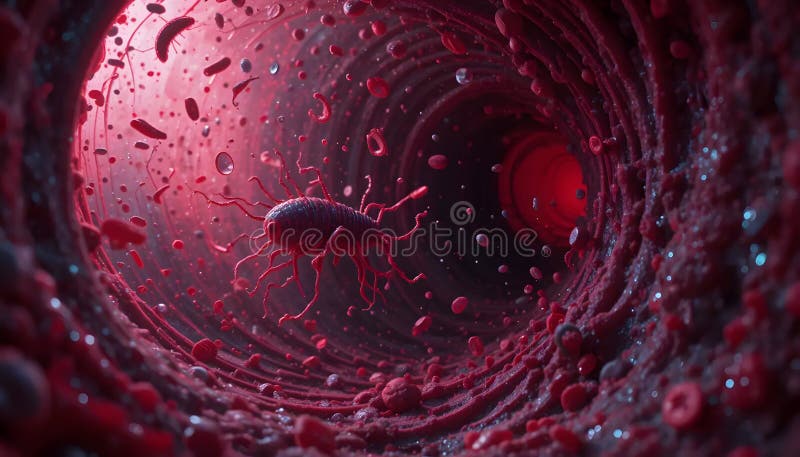 Microscopic Blood Vessel Invasion Stock Illustration - Illustration of ...