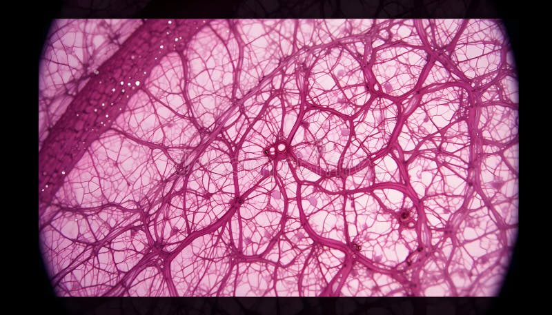 Microscopic Blood Vessel Network Stock Illustration - Illustration of ...