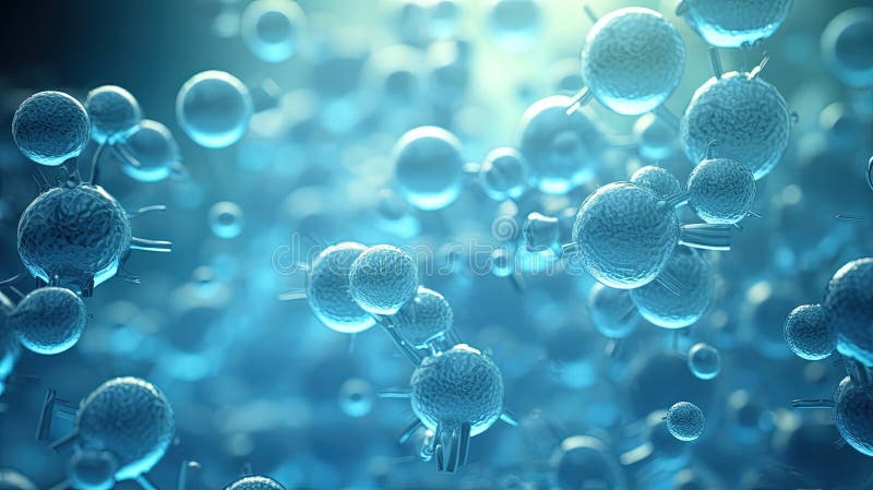 Microscopic Blue Bacteria Background Stock Illustration - Illustration ...