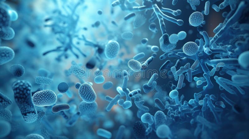 Microscopic Blue Bacteria Background Stock Image - Image of cancer ...