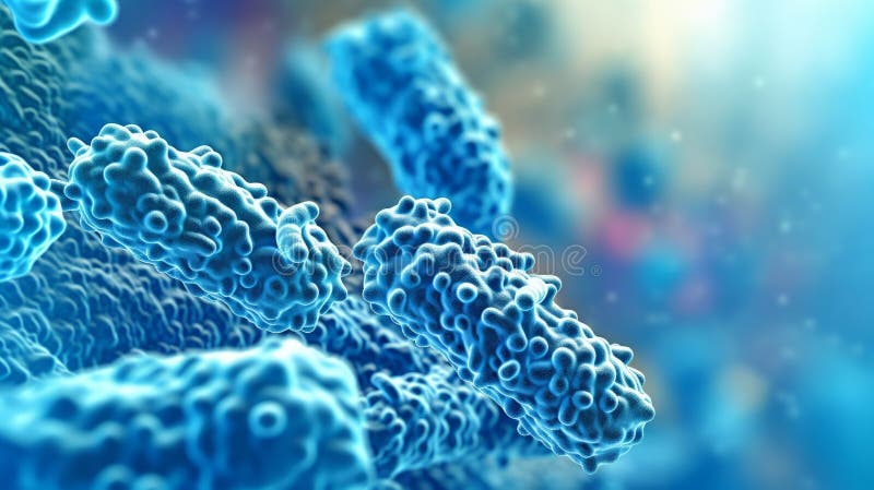 Microscopic Blue Bacteria. Legionella Pneumophila Stock Illustration ...