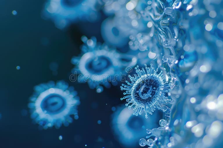 Microscopic Blue Bacterial Structures in a Soft Glowing Environment ...