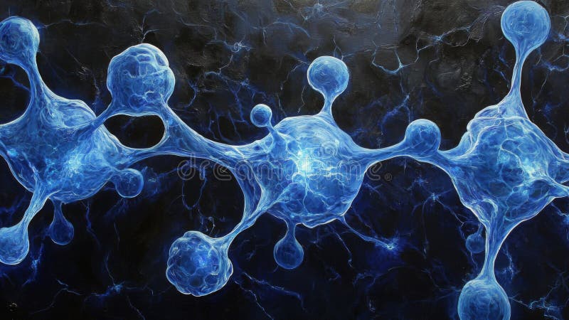 Microscopic Blue Cell Network Structure in Biology Science and Medical ...