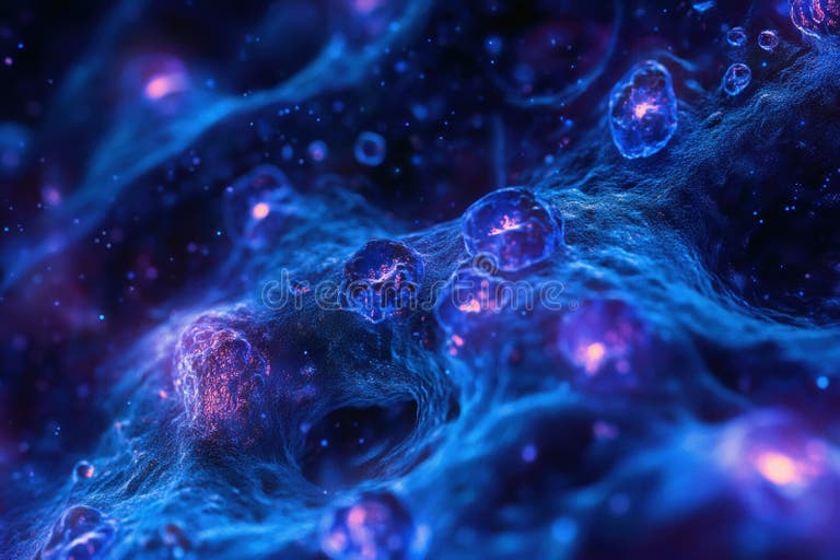 Microscopic Blue Cells Science Biology Structure Stock Image - Image of ...