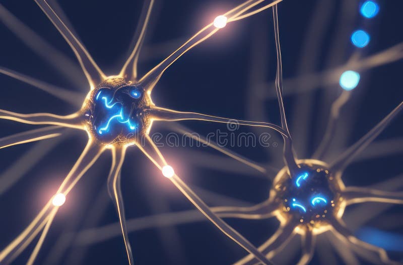 Microscopic Brain Cells:Glowing Synapses and Dendrites Under Microscope ... Microscopic Brain Cells:Glowing Synapses and Dendrites Under Microscope ...