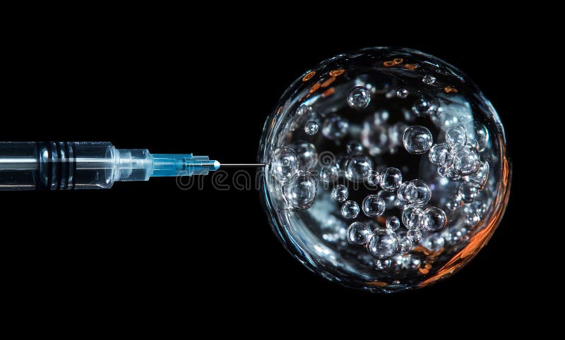 Microscopic Bubbles Injection, Medical Science High Quality Image Stock ...