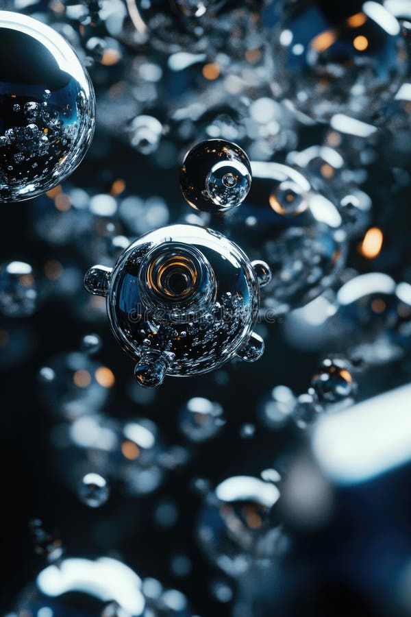 Microscopic Bubbles in Water Stock Photo - Image of generated ...